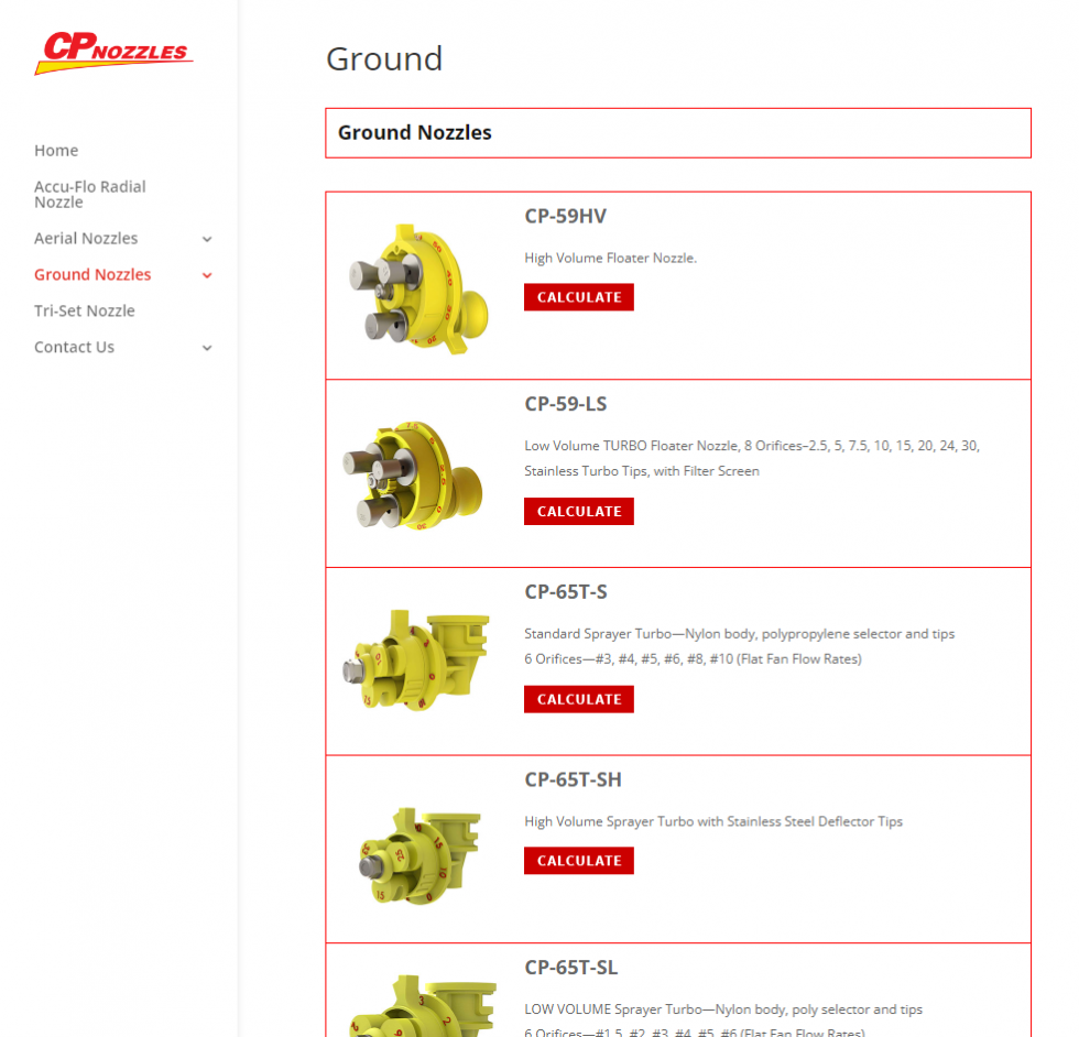 Ground Nozzle Calculator - CP Nozzles